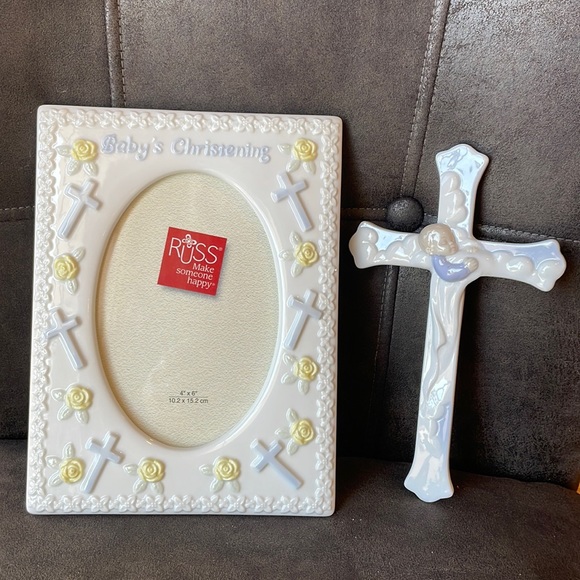 Other | New Russ Baptism 4x6 Ceramic Frame And New Valencia Ceramic ...